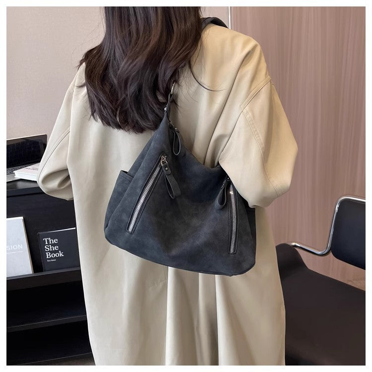 Bootara Women's Vintage Matte Motorcycle Tote Bag – Edgy Oversized Cro